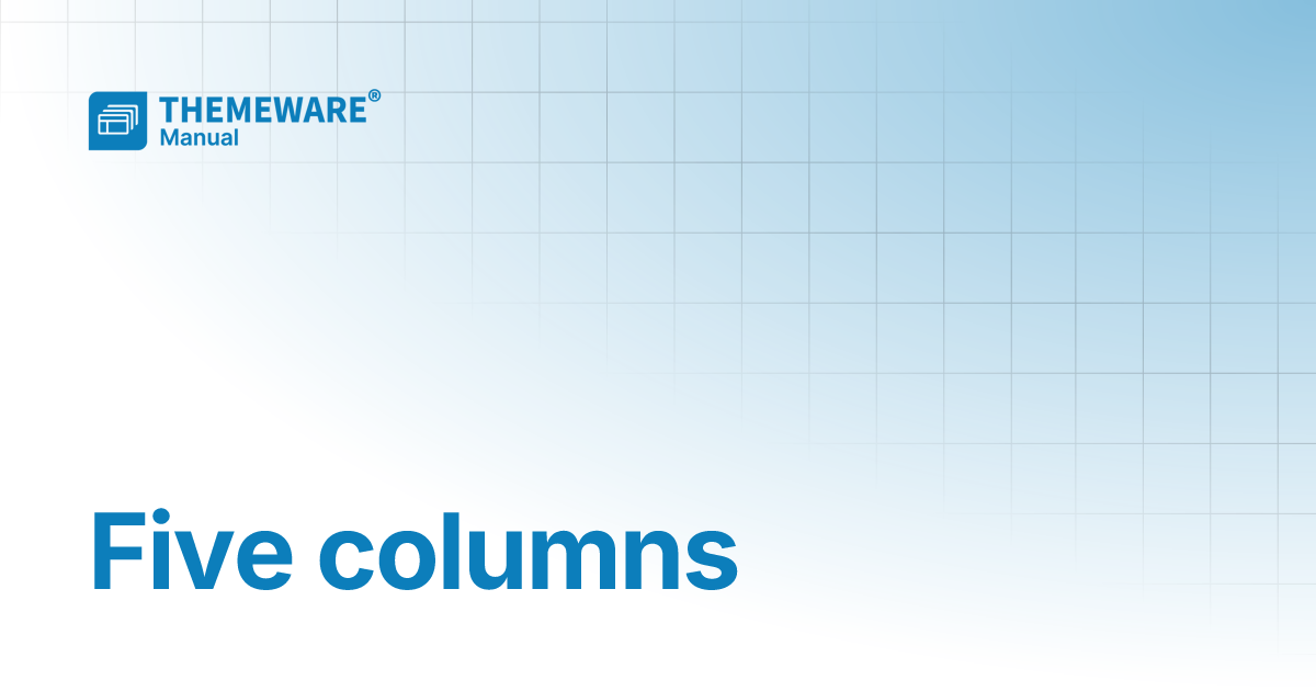 Five columns | ThemeWare® Manual